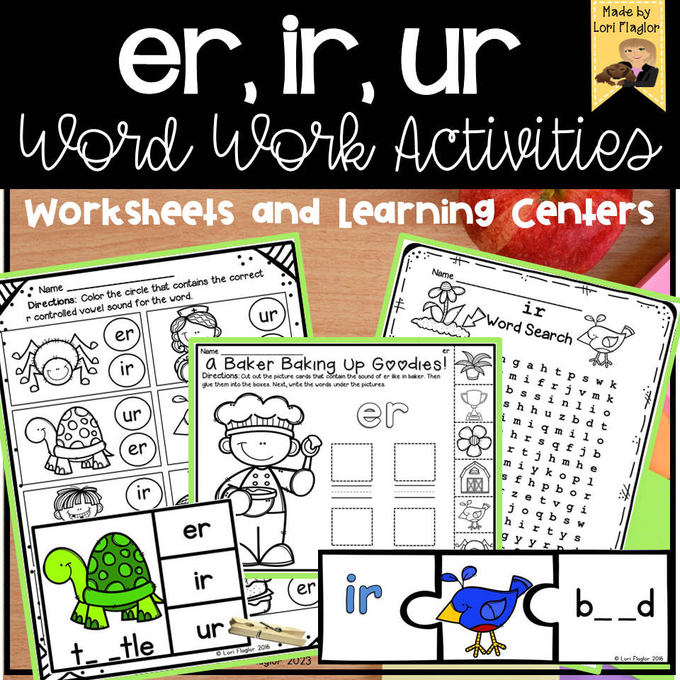 R Controlled Vowels- er, ir, ur Word Work Activities - Classful