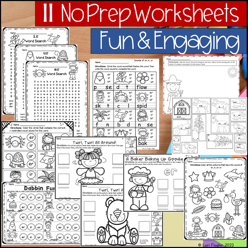 R Controlled Vowels- er, ir, ur Word Work Activities - Classful