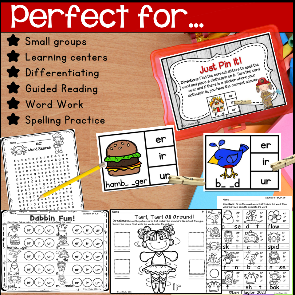 R Controlled Vowels- er, ir, ur Word Work Activities - Classful