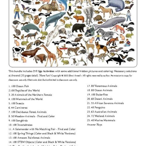 Spy Bundle- Animals, Habitats, Seasons, and STEM Objects - Downloadable ...