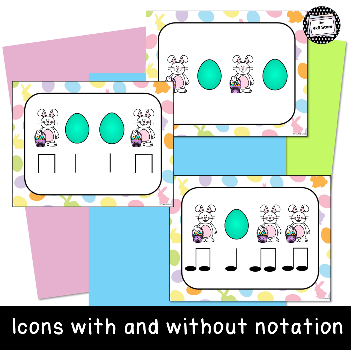 Easter Pre Rhythm (Iconic Notation) Music Cards + PPT - Classful