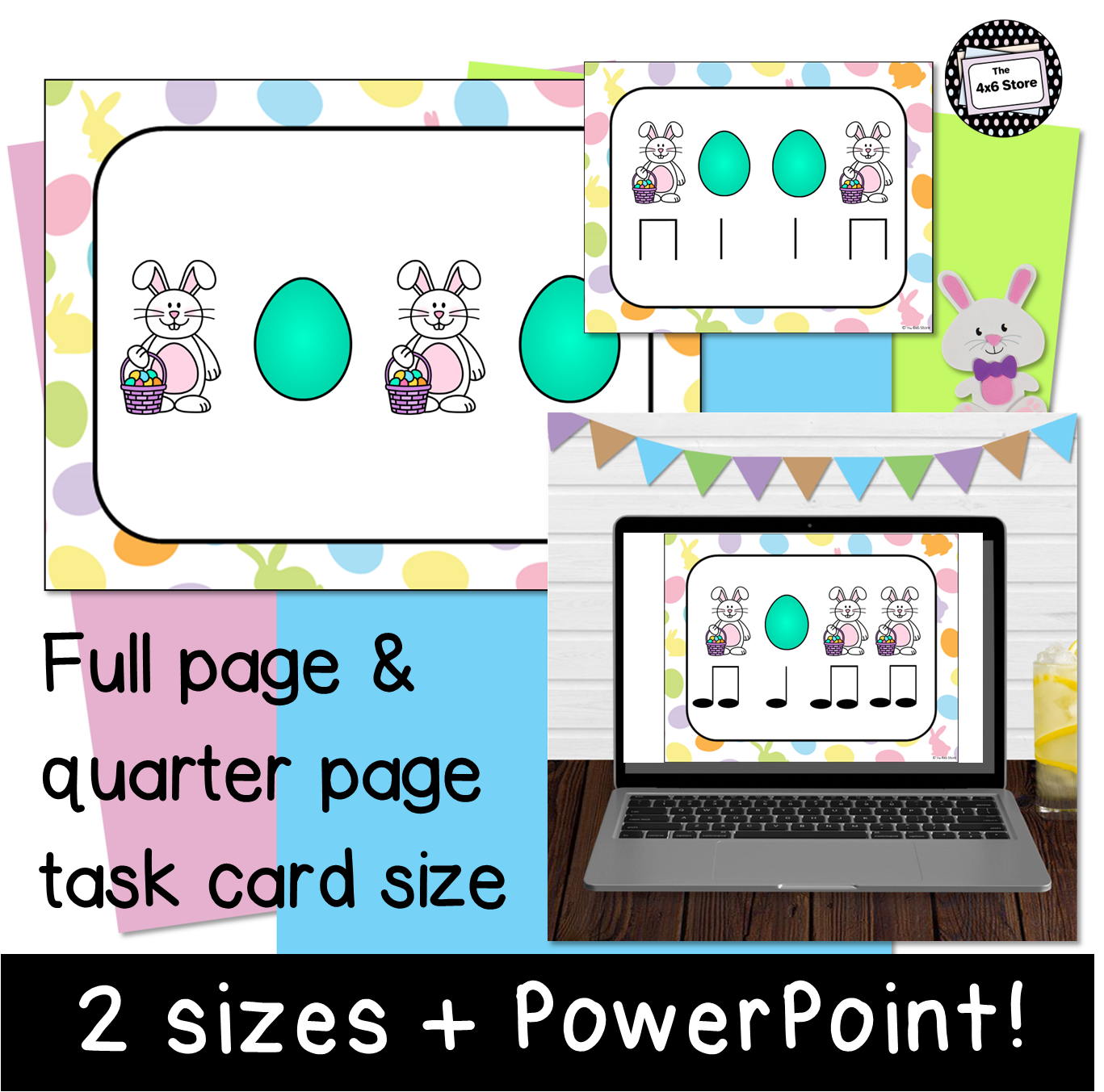 Easter Pre Rhythm (Iconic Notation) Music Cards + PPT - Classful
