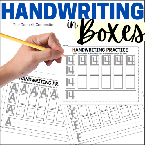 Handwriting in Boxes for Letters and Numbers Bundle - Classful