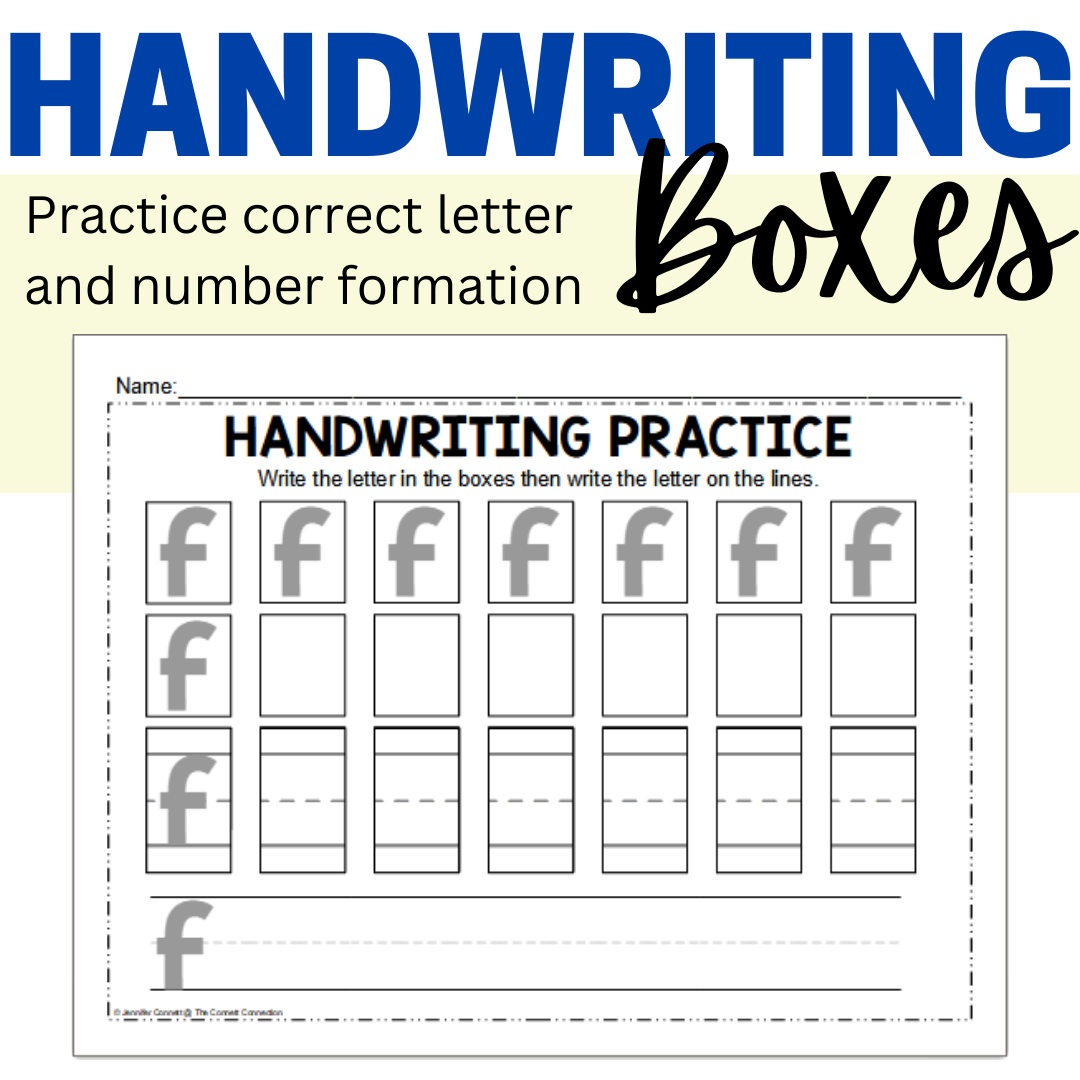Handwriting in Boxes for Letters and Numbers Bundle - Classful