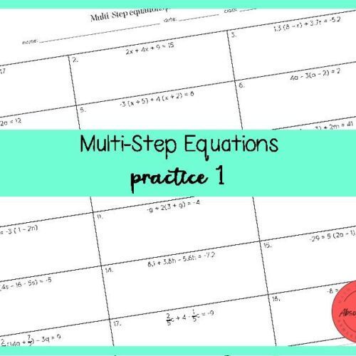 Multi-Step Equations Practice 1 - Classful