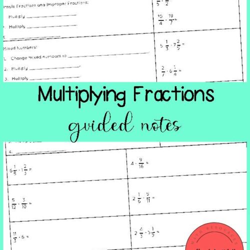 Multiplying Fractions Guided Notes - Classful