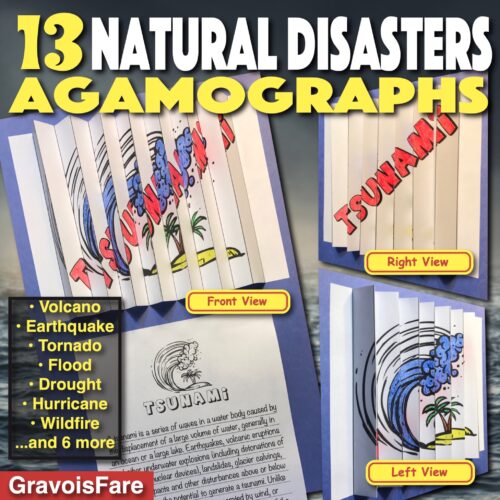 NATURAL DISASTERS - 13 Agamographs (Volcanoes, Earthquakes, Tornadoes ...