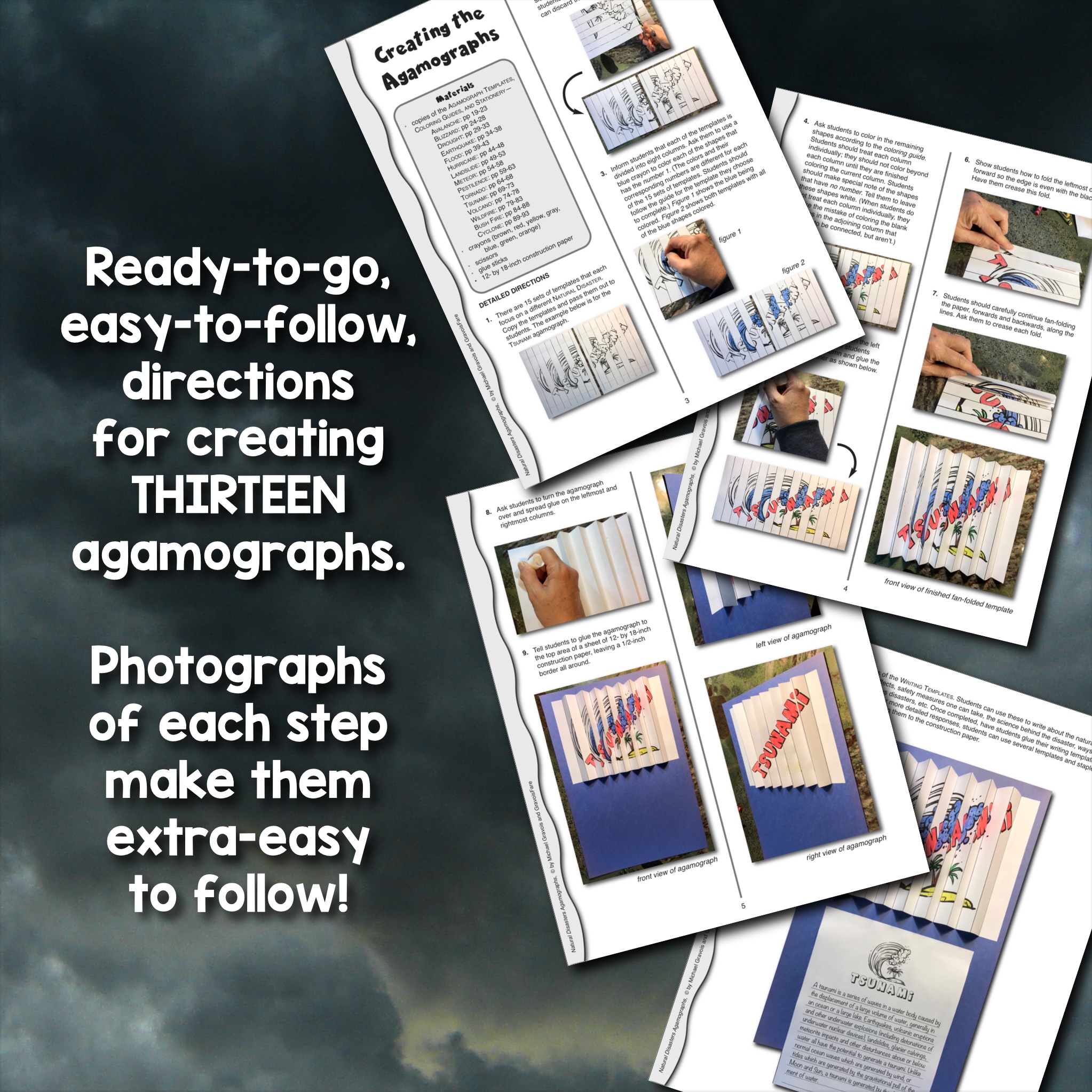 NATURAL DISASTERS - 13 Agamographs (Volcanoes, Earthquakes, Tornadoes ...