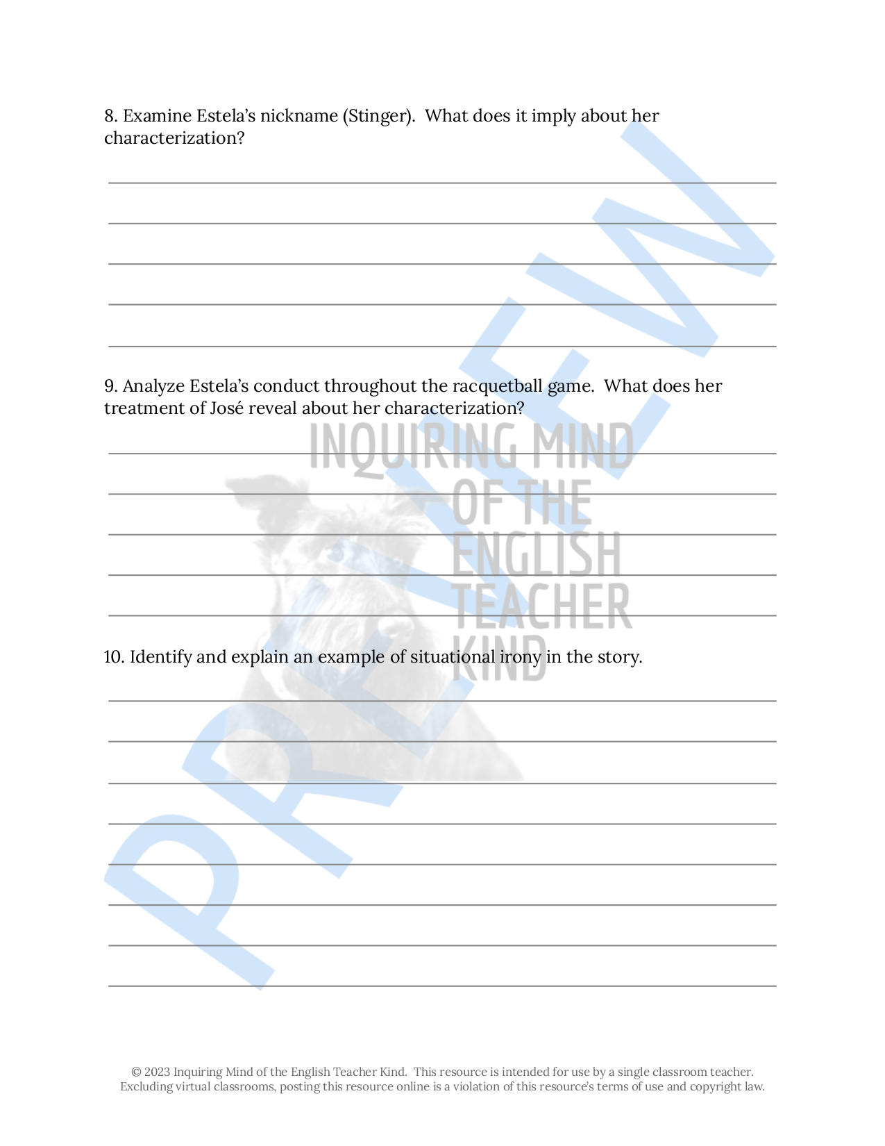 The Challenge by Gary Soto Close Reading Analysis Worksheet - Classful