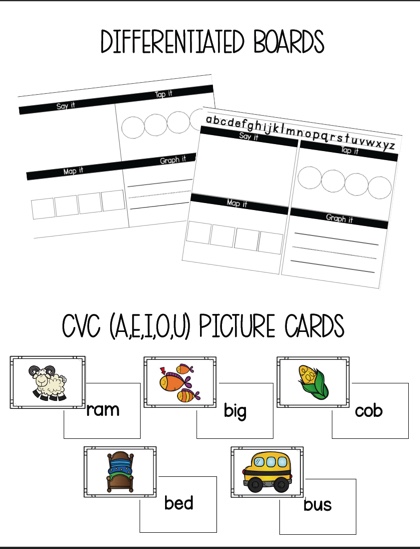 CVC; Tap it, Map it, Graph it|Word Mapping - Classful