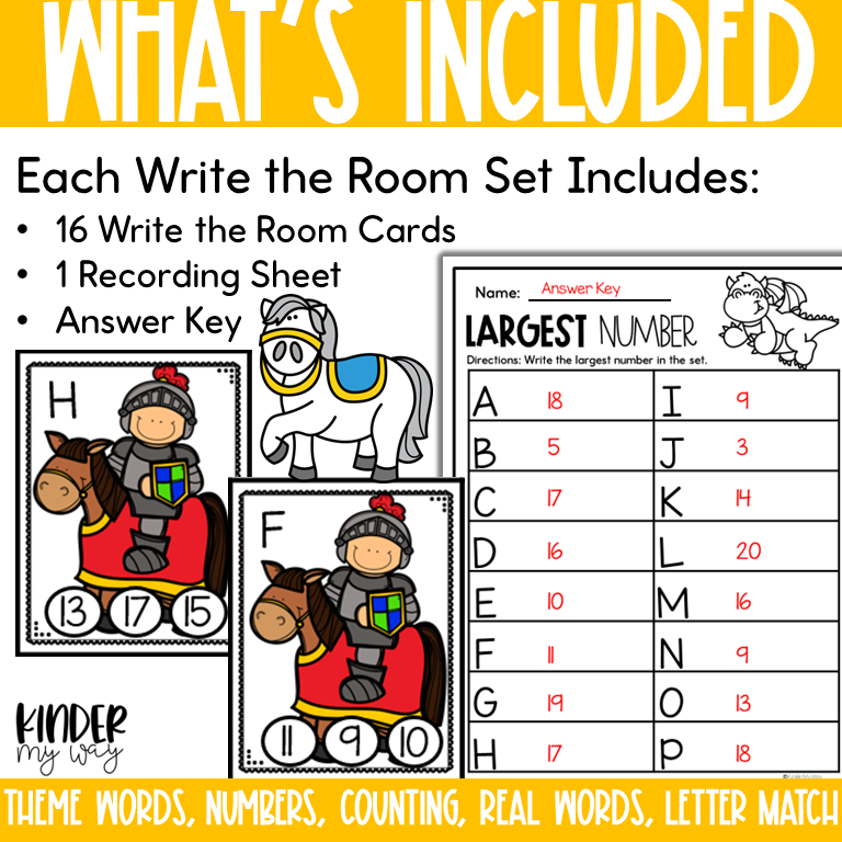 Fairy Tale Write The Room Kindergarten Center Math Literacy Activities ...