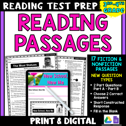 Reading Comprehension Passages and Questions for 3rd and 4th Grade ...