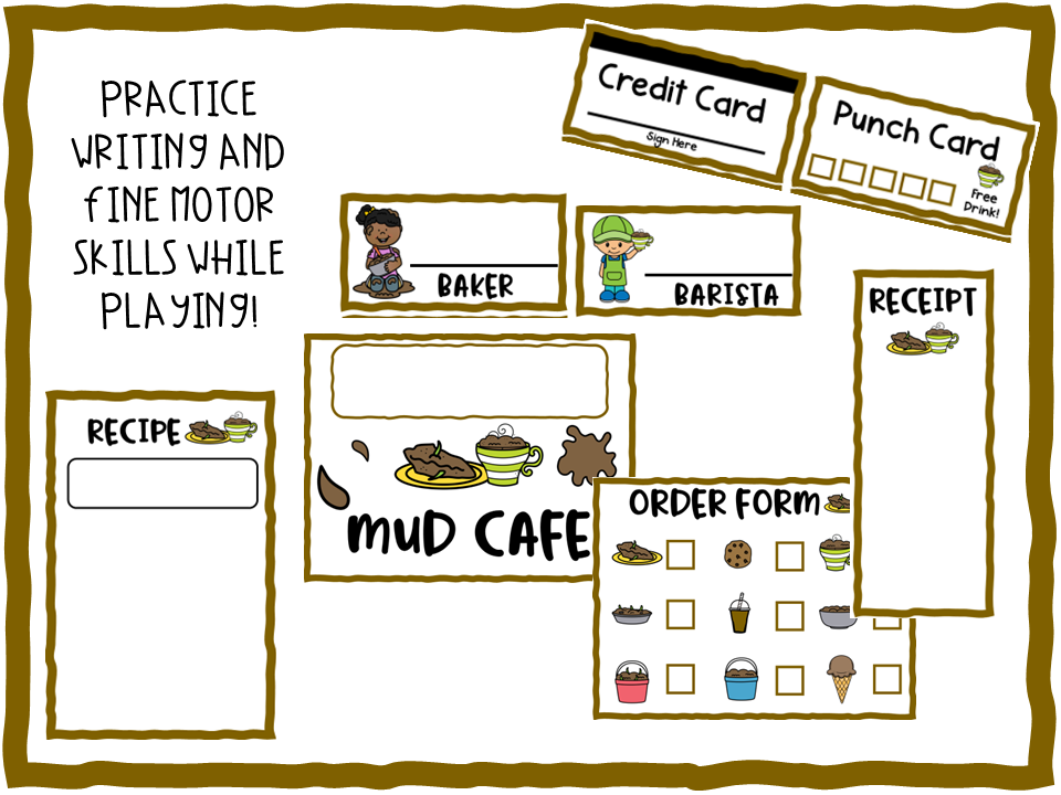 Mud Kitchen Cafe Dramatic Play Pretend Play Set - Classful