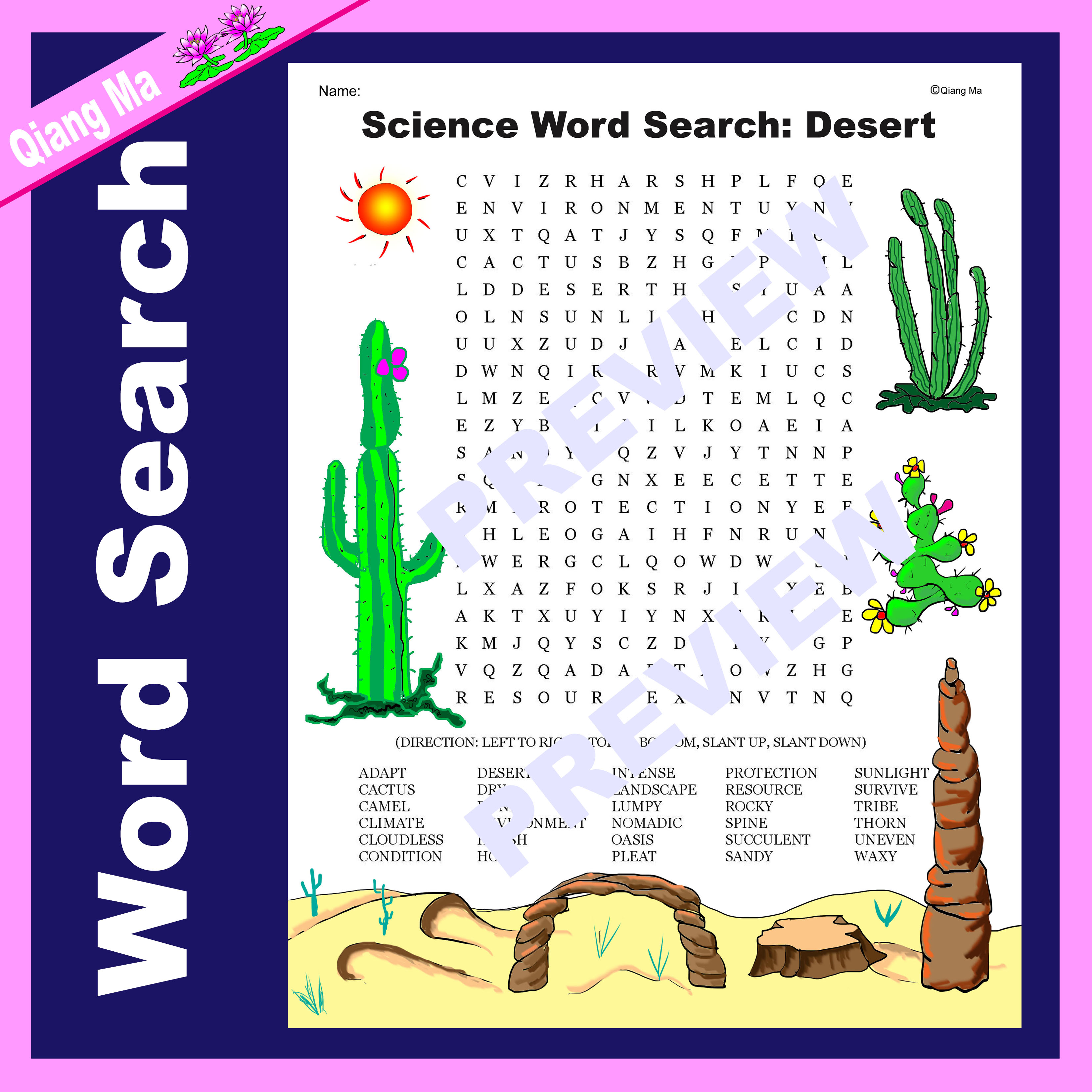 Science Word Search- Desert - Classful