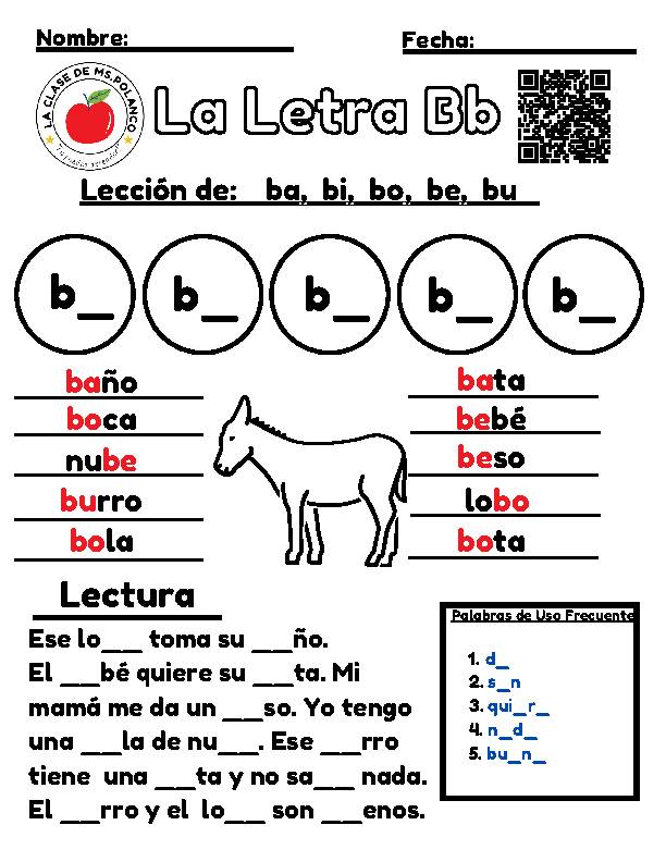 La Letra Bb- ba be bi bo bu - Classful