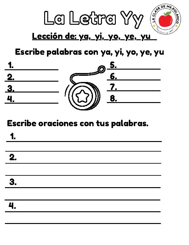 La Letra Yy- ya ye yi yo yu - Classful