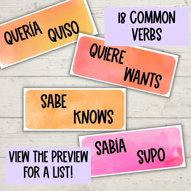 Sweet 16 Verbs | Spanish Common Verbs | POSTERS | Word Wall | Bulletin ...