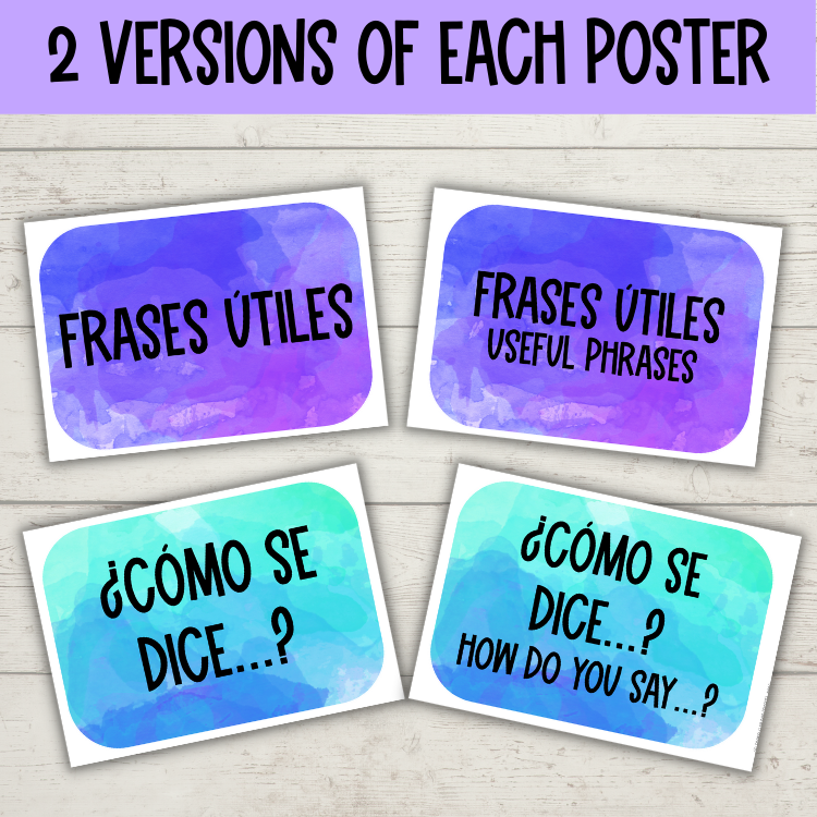 Frases útiles | Spanish useful phrases | POSTERS | Word Wall | Bulletin ...