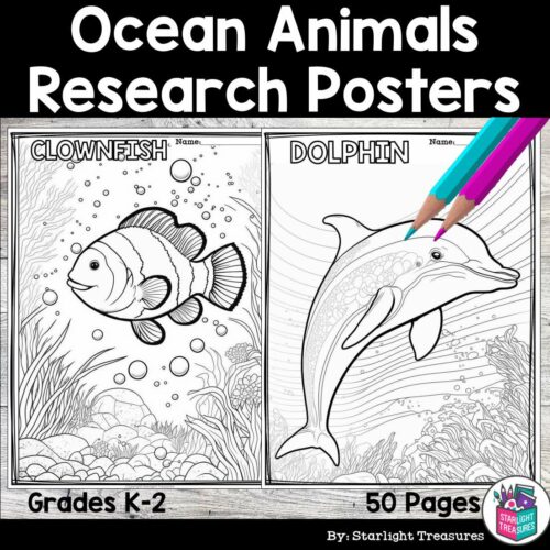 Ocean Animals Research Posters, Coloring Pages - Animal Research ...