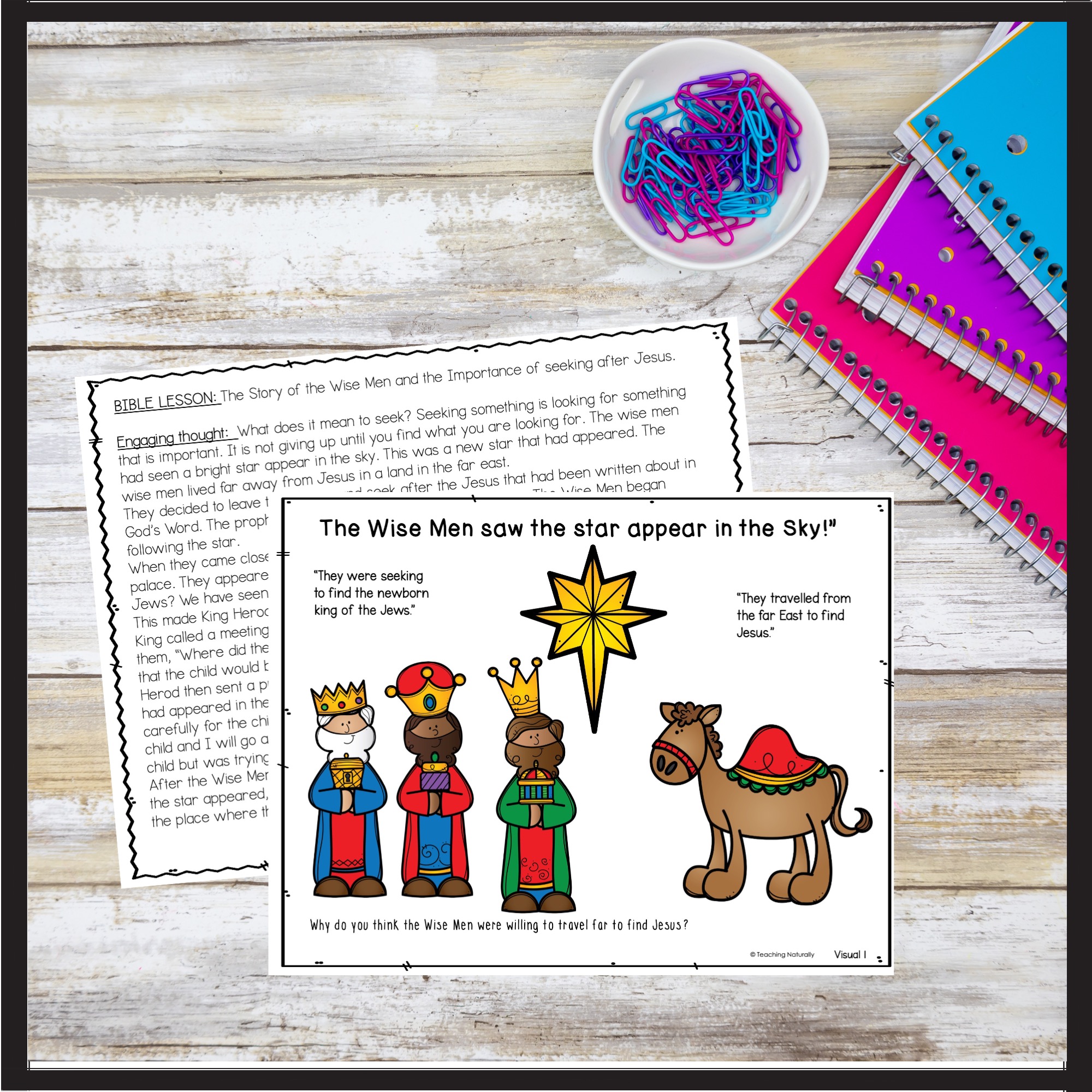 Wise Men Christmas Bible Lesson and Activities 1st 2nd Primary Grades ...