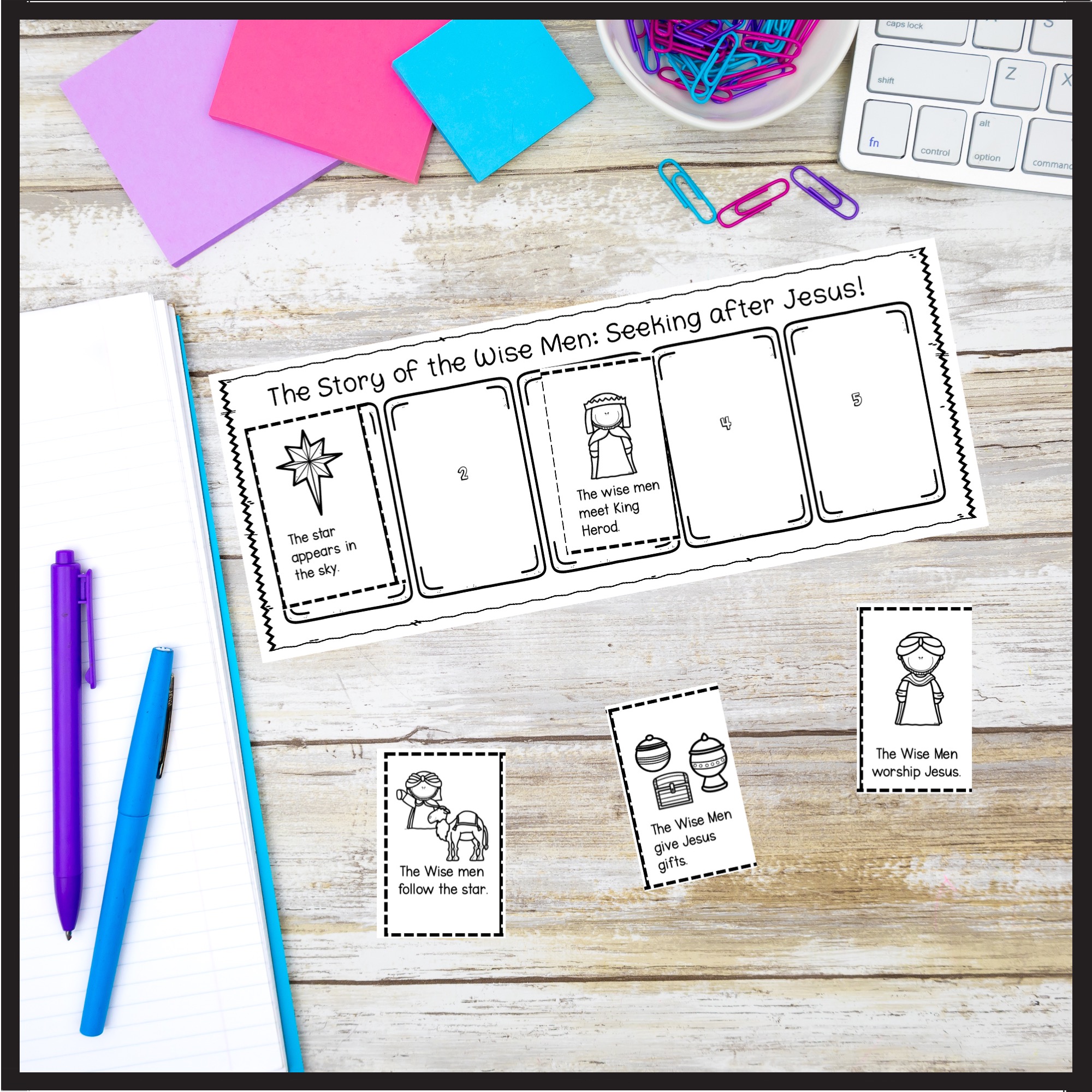 Wise Men Christmas Bible Lesson and Activities 1st 2nd Primary Grades ...