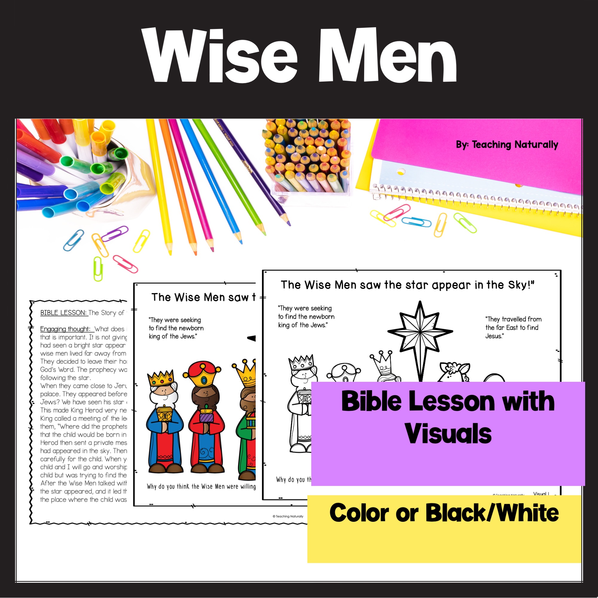 Wise Men Christmas Bible Lesson and Activities 1st 2nd Primary Grades ...