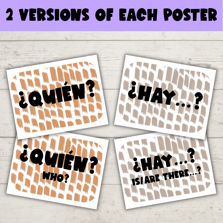 Spanish Question Words | Interrogatives | POSTERS | Word Wall ...