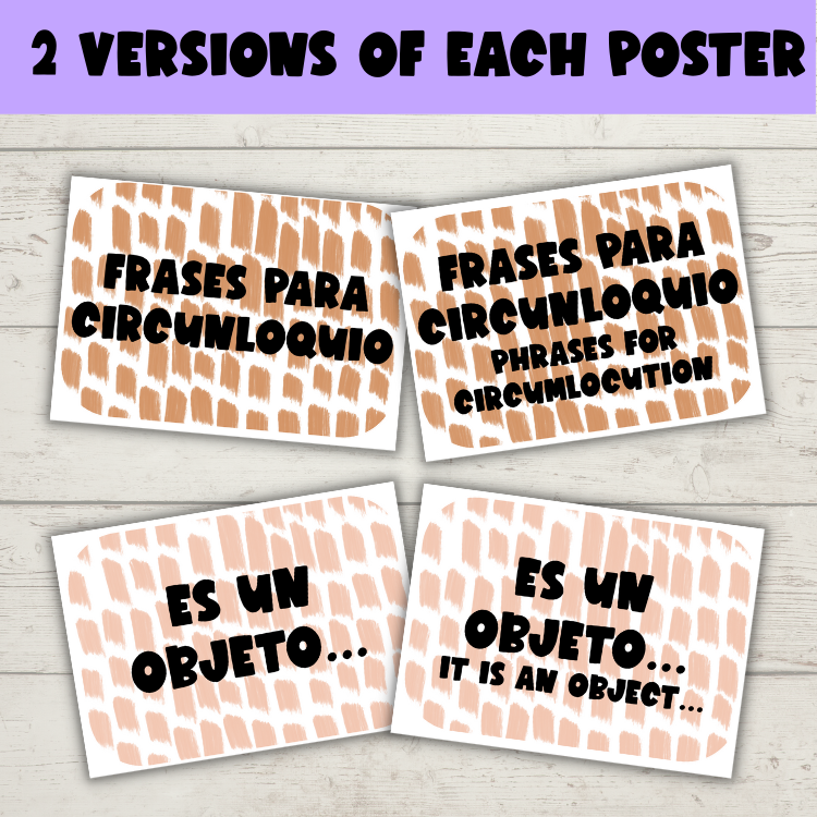 Spanish Circumlocution | Circunloquio | POSTERS | Word Wall | Bulletin ...