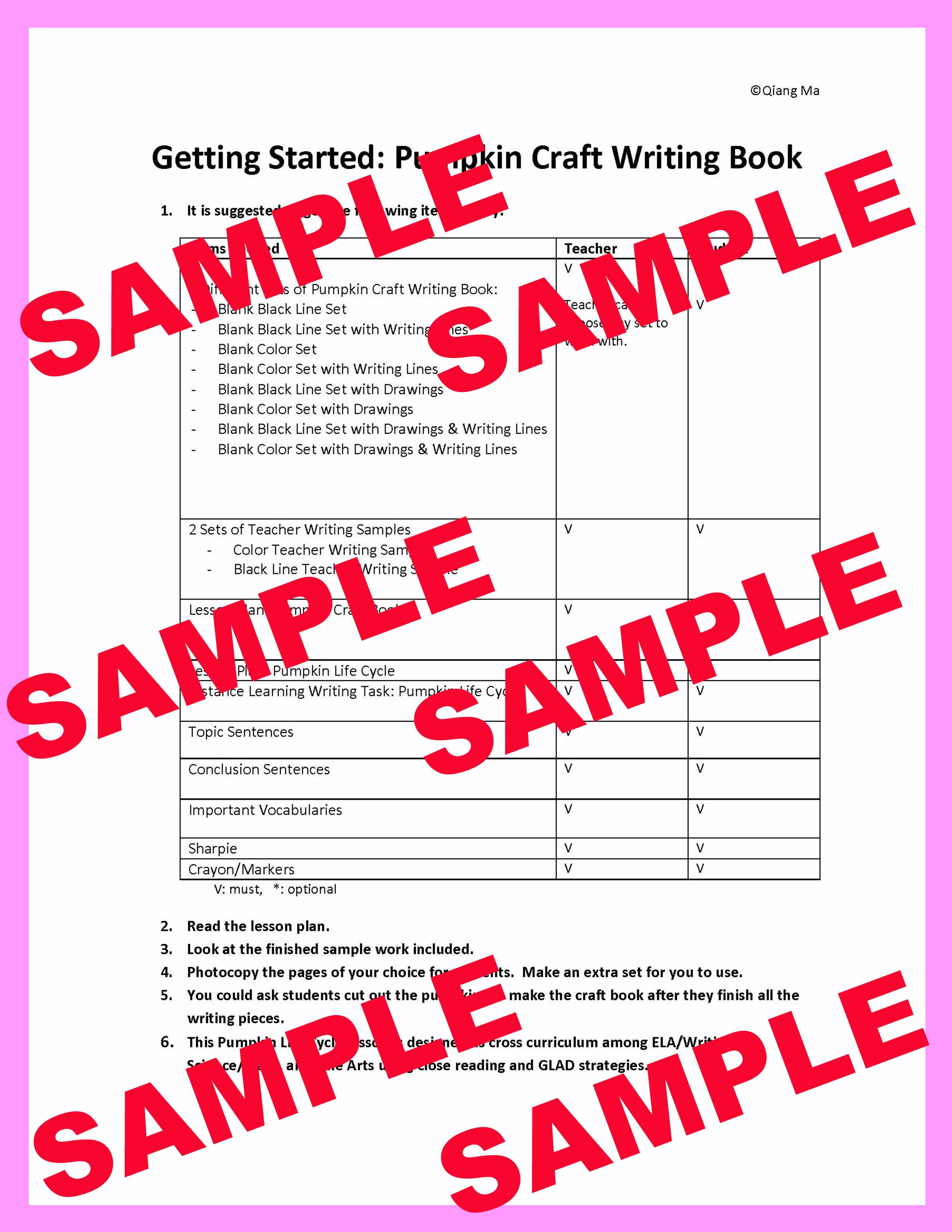 Informational Writing Craft- Pumpkin Life Cycle - Classful