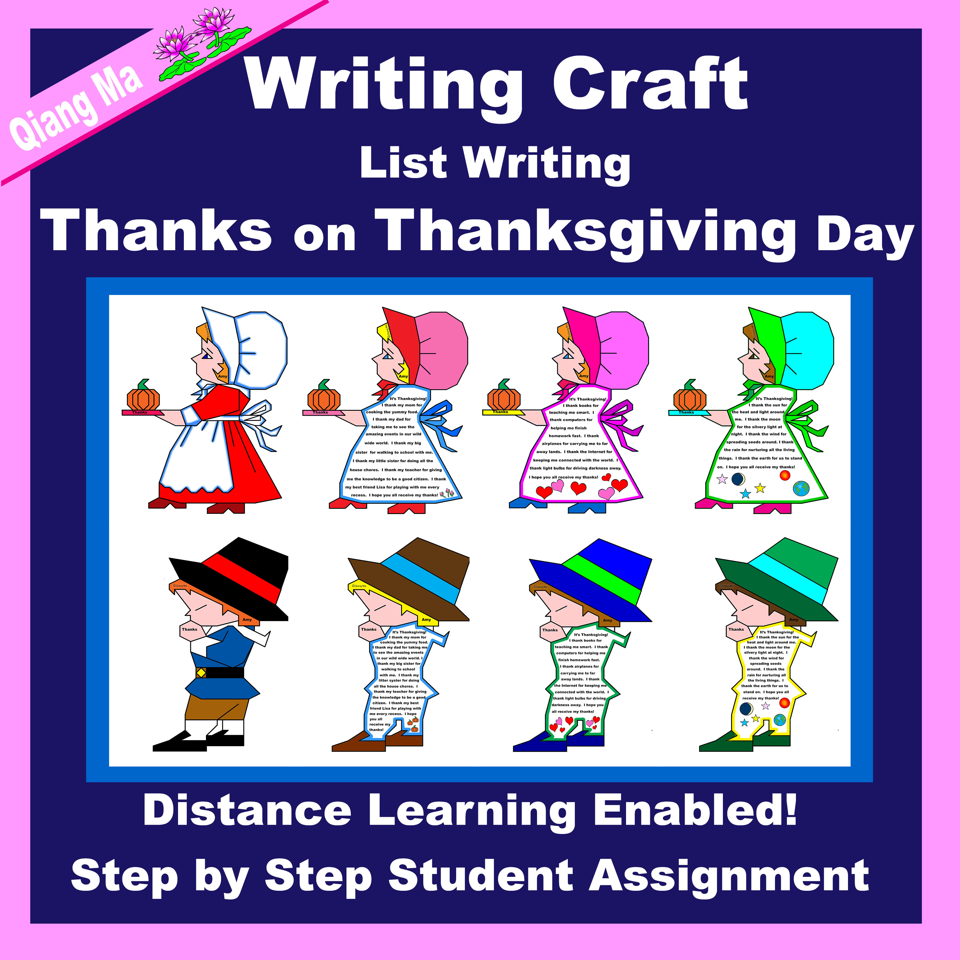 List Writing Craft- Thanks on Thanksgiving Day - Classful