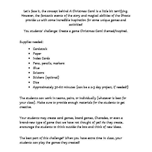 A Christmas Carol STEM/STEAM Activities - Classful