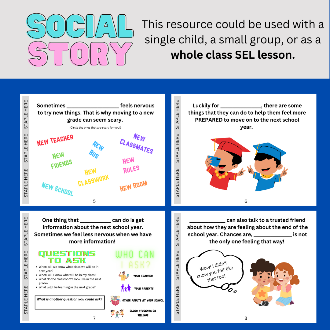 Social Story- End of the School Year/Moving Grades - Interactive Book ...