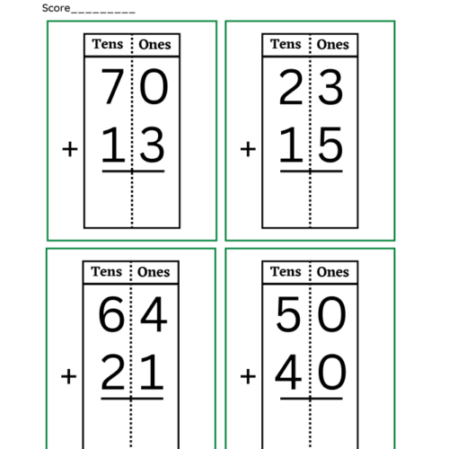 Two digit addition without regrouping | Adaptive resources - Classful