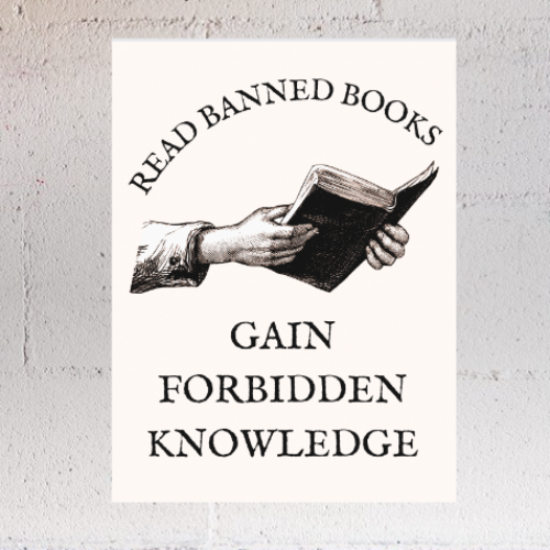 Read Banned Books Motivational English Teacher Reading Library Poster ...