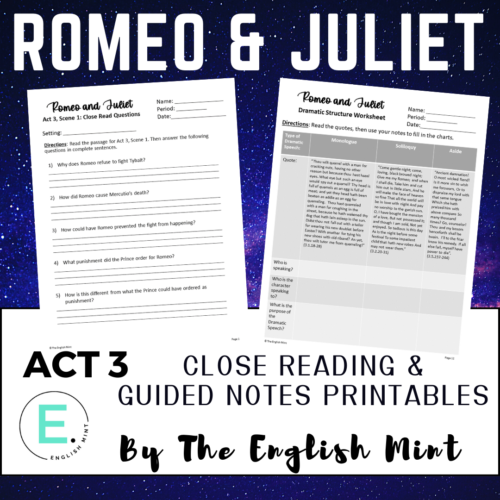 Romeo and Juliet Act 3- Guided Notes - Classful