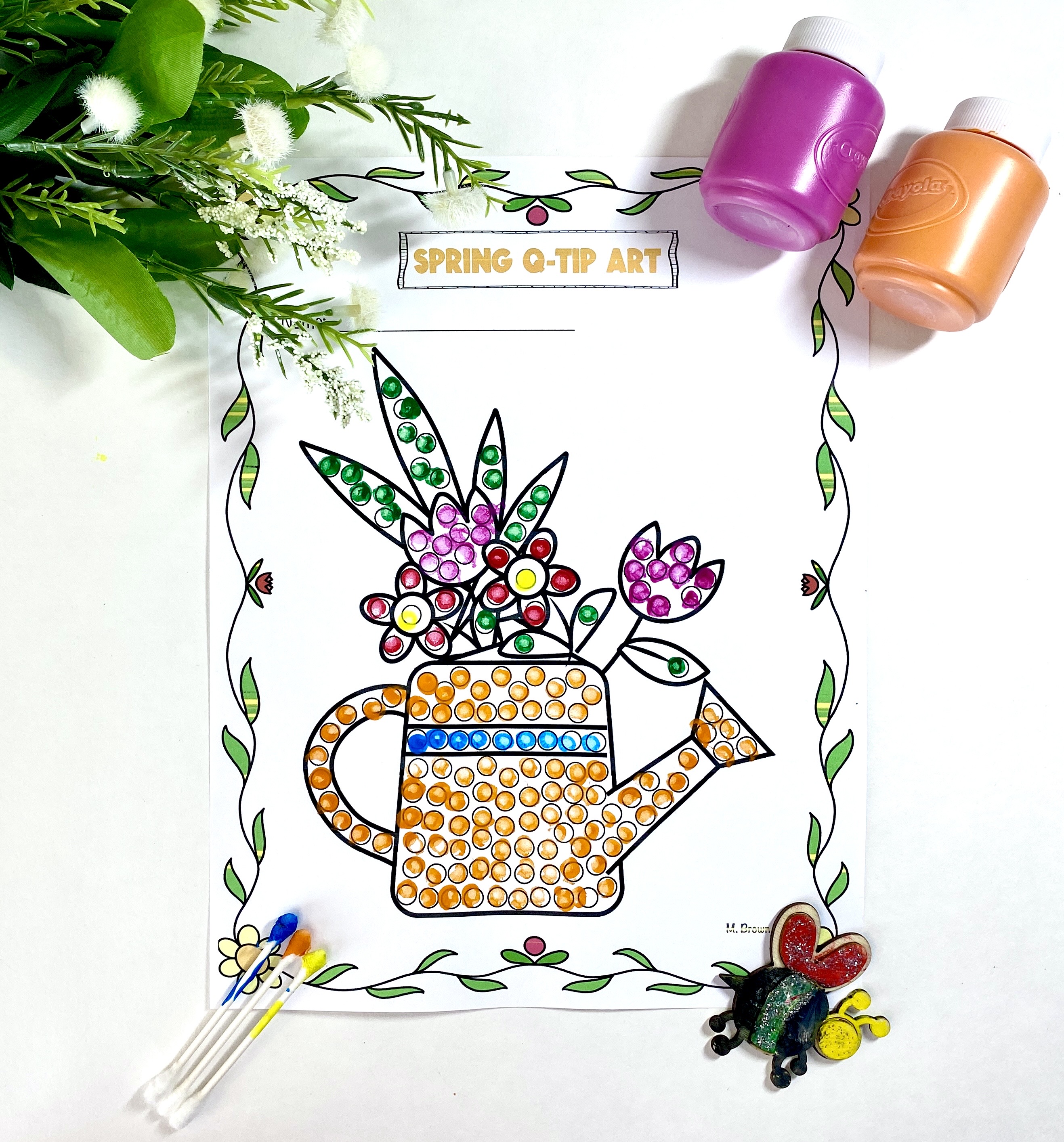 Spring Do A Dot and Q-Tip Art Packet - Classful