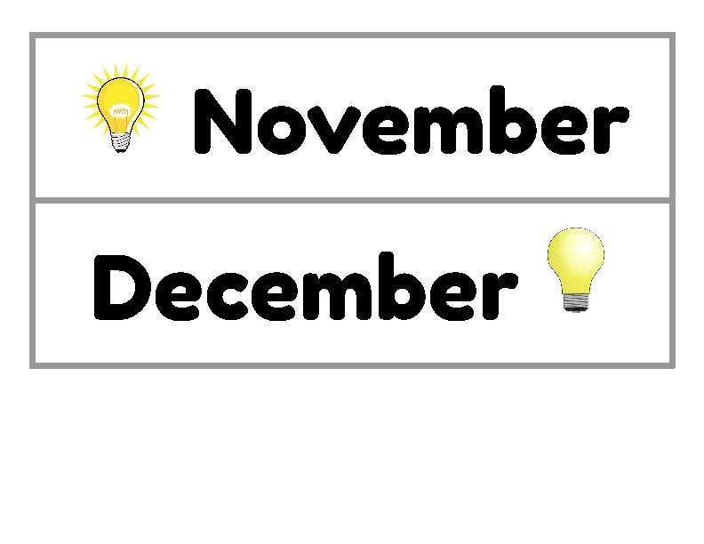 Lightbulb-Themed Calendar Month - Classful