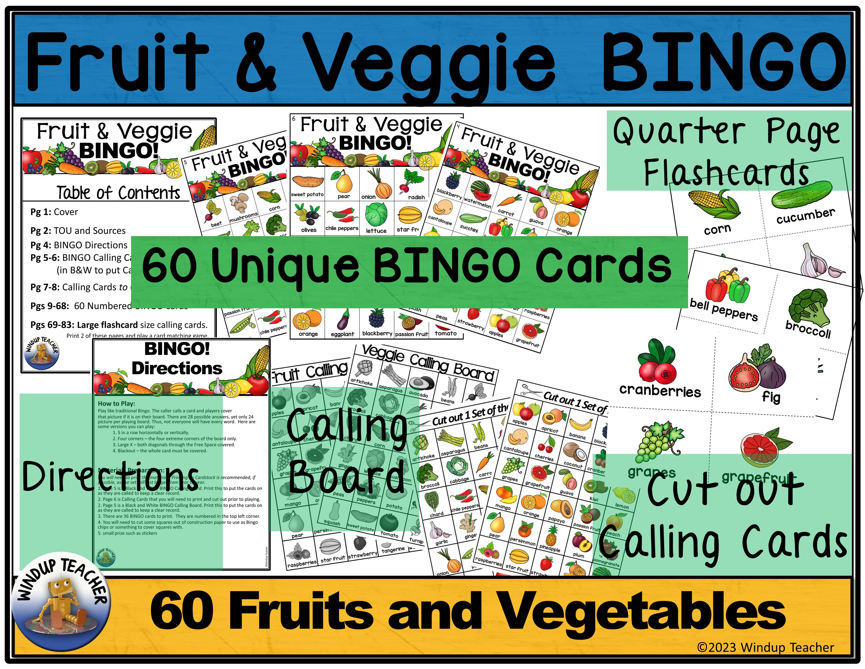 Fruit and Vegetable BINGO - Classful