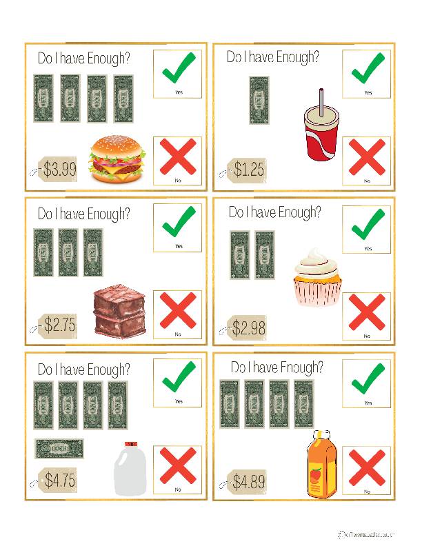 Do I Have Enough Money? | Visual Task Cards - Classful