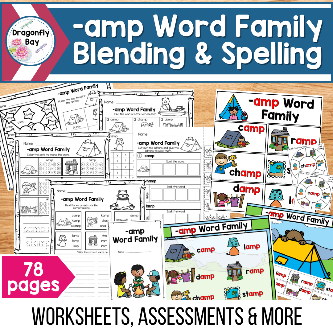 Amp Short A Word Family Phonics Blending Printable Worksheets and ...