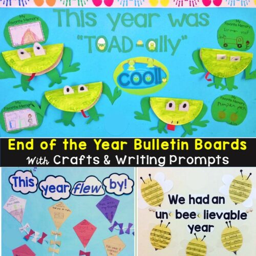 End of the Year Bulletin Board Crafts Writing Prompts Bundle 9 Craft ...