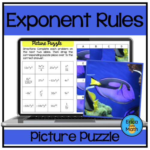 Exponent Rules Digital Activity Picture Puzzle - Classful