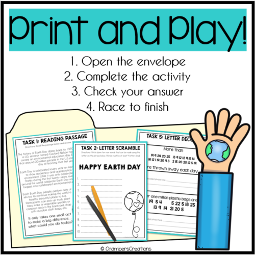 Earth Day Paper Based Escape Room April Game Activity - Classful