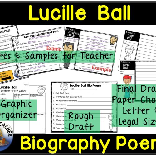 Lucille Ball Poem Writing Activity - Classful