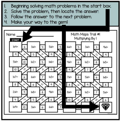 Multiplying By 1 Math Mazes - Classful