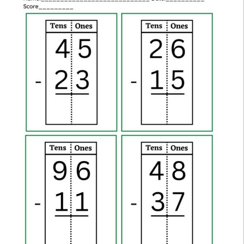 Two Digit Addition & Subtraction without regrouping | Adaptive ...
