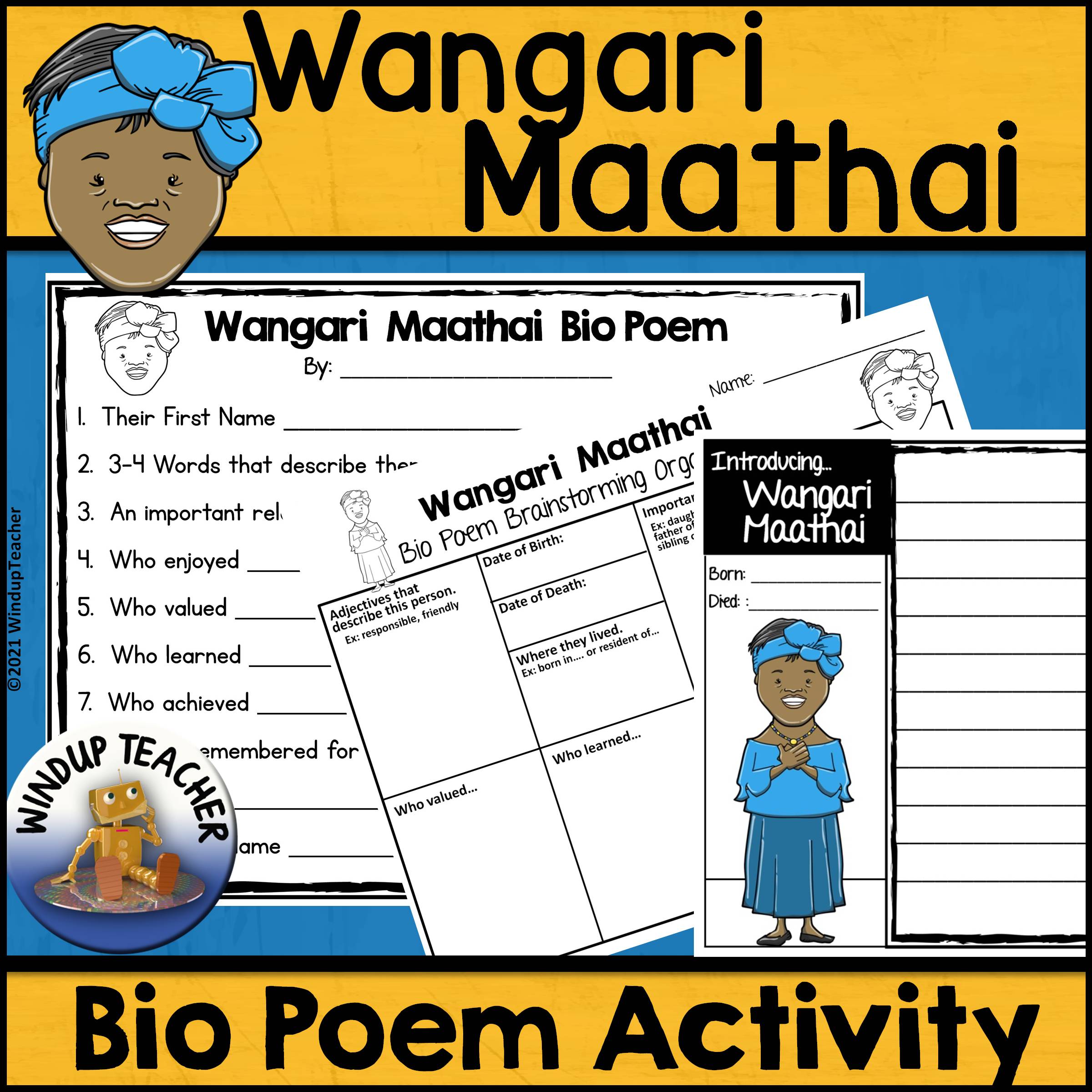 Wangari Maathai Biography Poem Activity - Classful