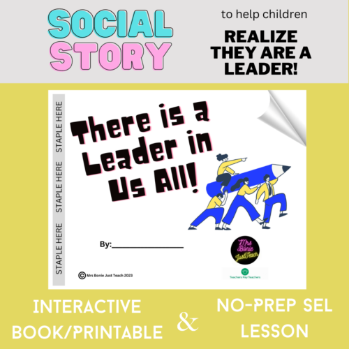 Social Story- Leadership Skills- Interactive Book/Printable SEL Lesson ...