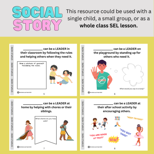 Social Story- Leadership Skills- Interactive Book/Printable SEL Lesson ...