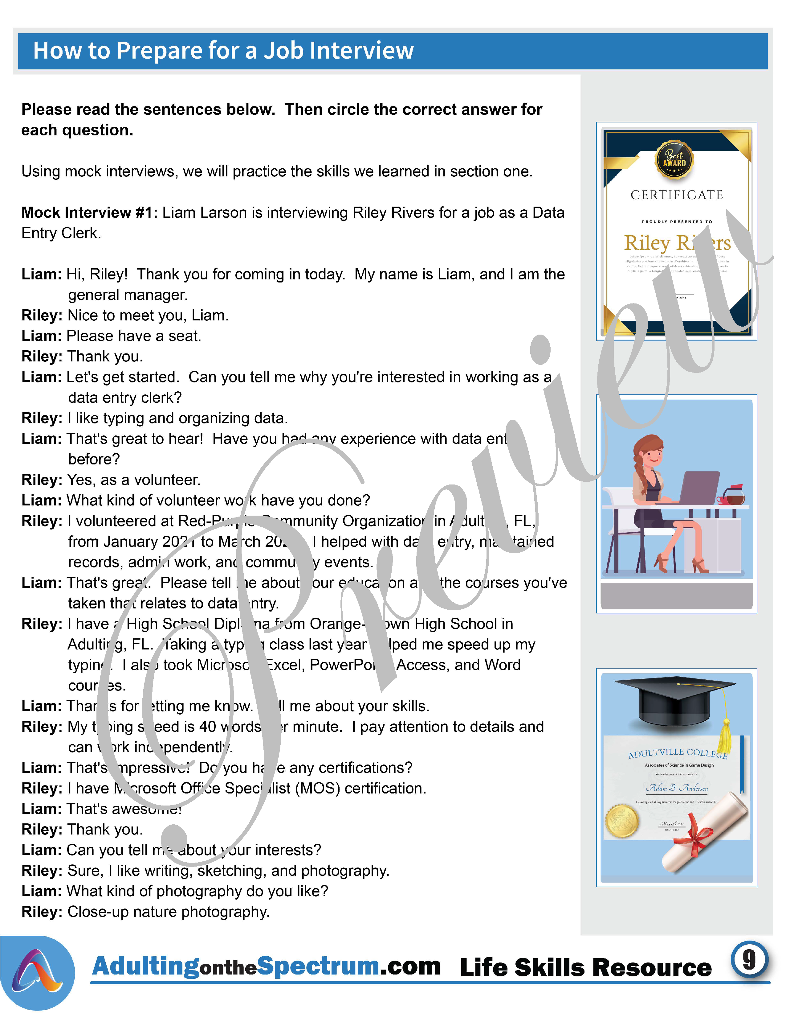 Essential Employment Skills Activity for Teens - How to Prepare for a ...